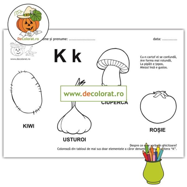 Litera și sunetul K - fișă cu ghicitoare (karate) | DeColorat.ro - Resurse didactice pentru ...