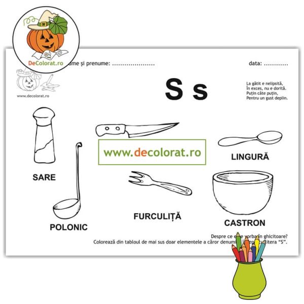 Fișă de lucru cu litera și sunetul S - Să învățăm literele!