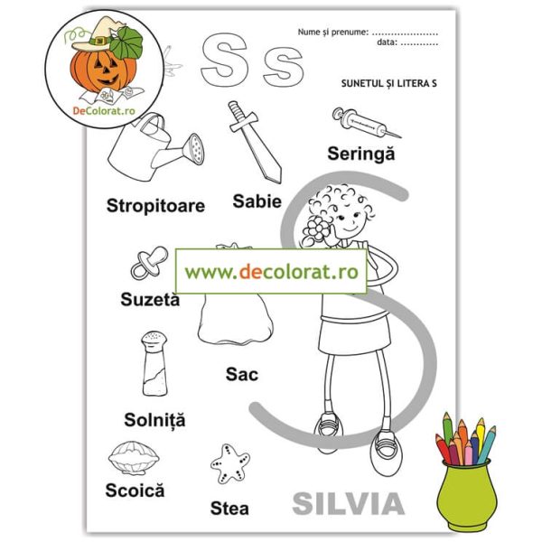 Fișă de lucru cu litera și sunetul S - Să învățăm literele!