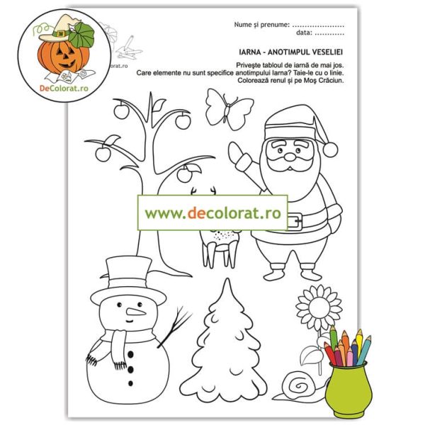 Mănușa - fișă de lucru cu linii punctate | Decolorat.ro