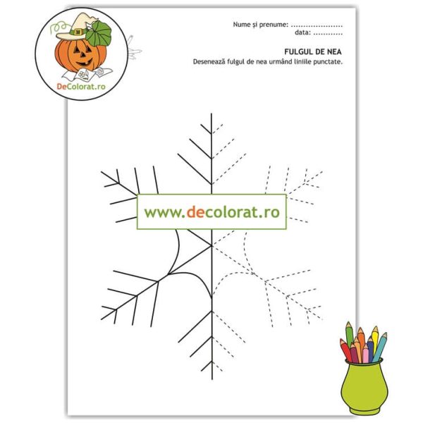 Mănușa - fișă de trasare cu linii punctate | Decolorat.ro