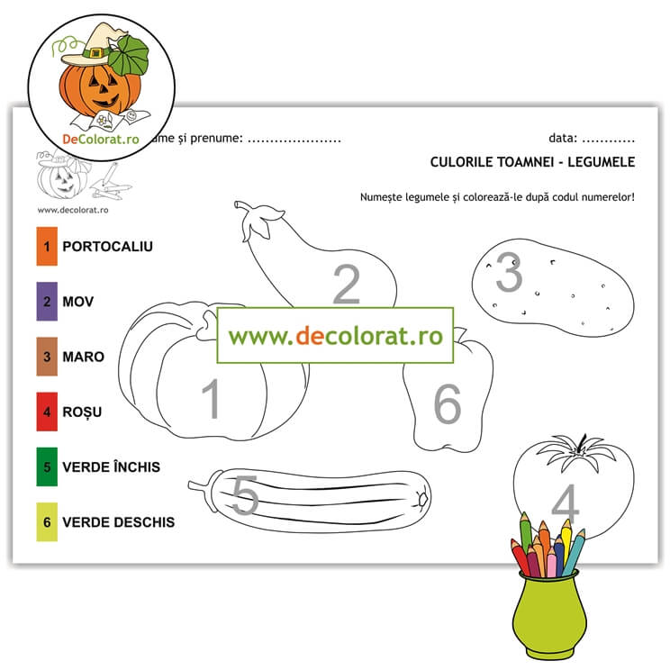 Coșul cu fructele toamnei - planșă de colorat | Decolorat.ro