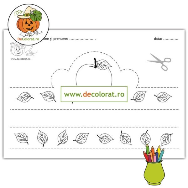 Coronița cu pară - fișă de colorat și de decupare | Decolorat.ro