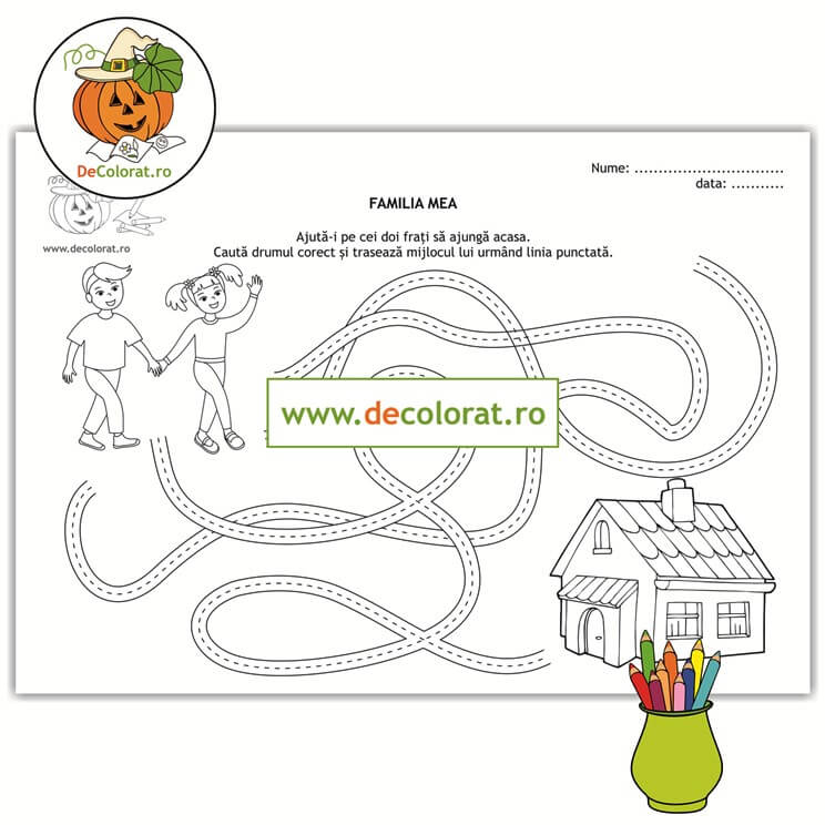 Familia mea - planșă de colorat | DeColorat.ro