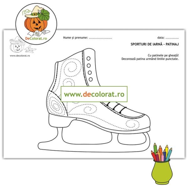 Mănușa - fișă de lucru cu linii punctate | Decolorat.ro