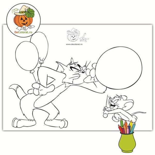 Desene animate - Planșă de colorat cu Jerry | Decolorat.ro
