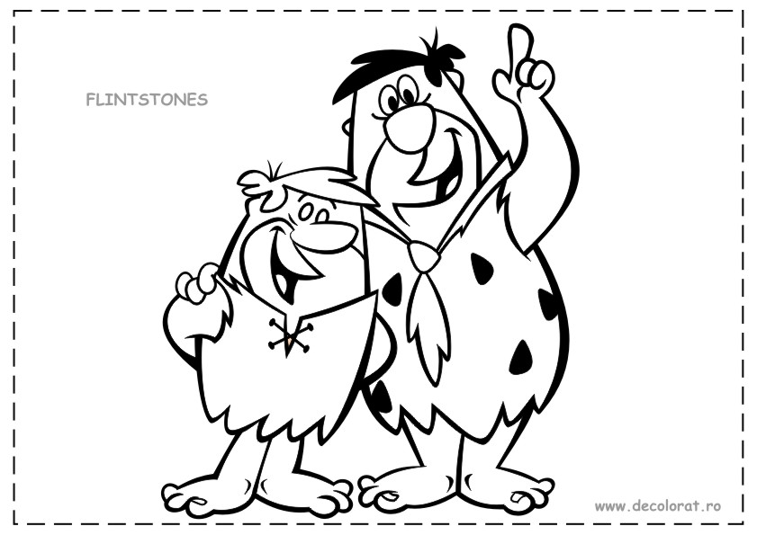 Flintstones Coloring Barney Pages Draw Cartoons Flintstone Step Rubble ...